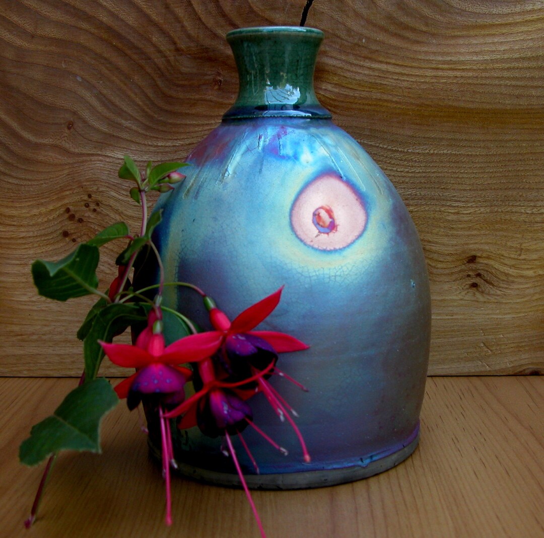 Copper Fumed Raku Ceramic Vase Made by Simon Eeles, , Hand Thrown ...