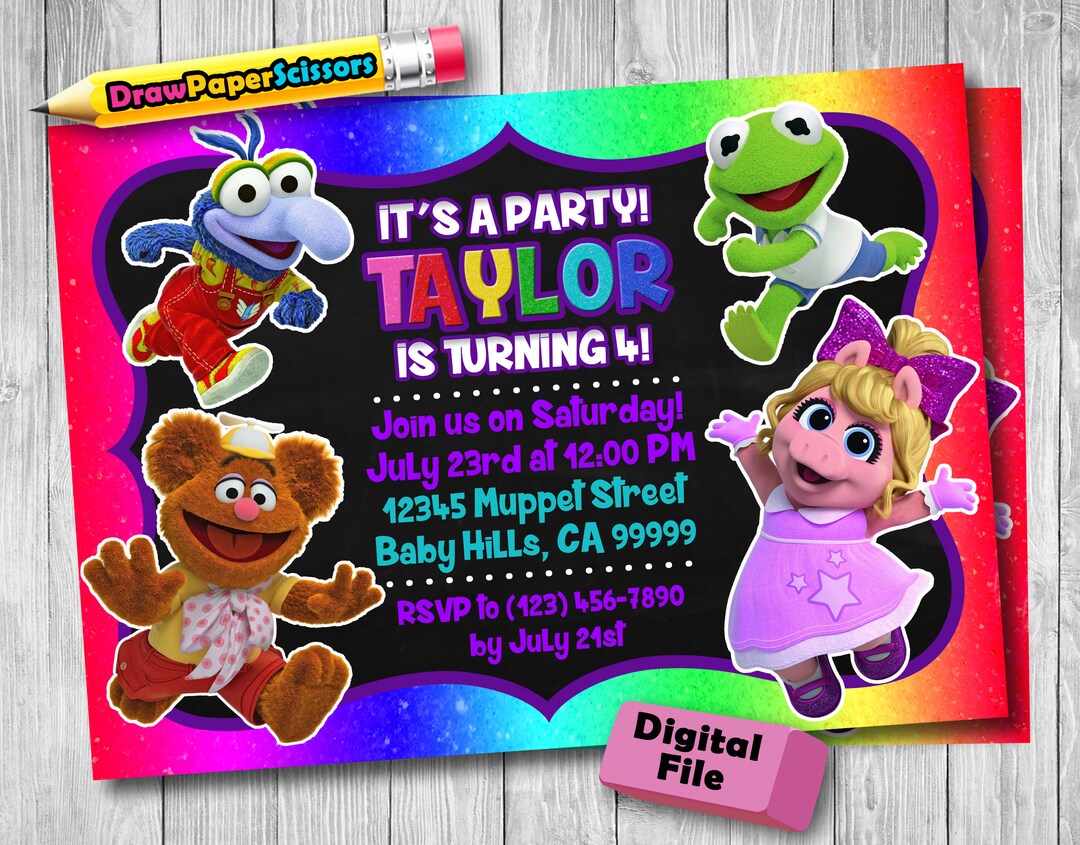 Muppet Babies Birthday Invitation digital Download Muppet Babies ...