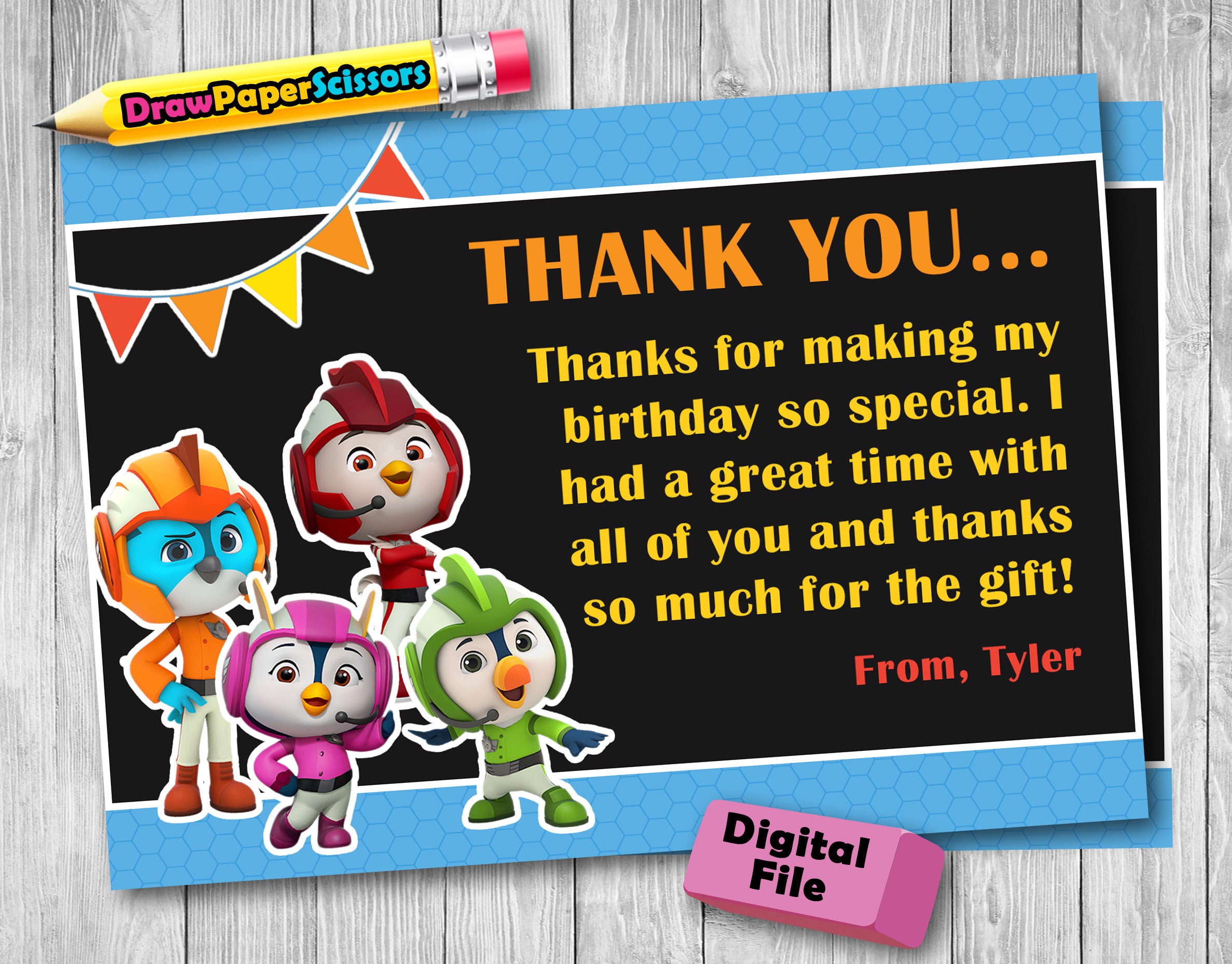 Top Wing Birthday Invitation digital Download Top Wing Invitation, Top ...