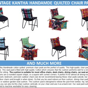 Vintage Kantha Handmade Soft Patchwork Chair Seat Pad Dining Bed Room ...