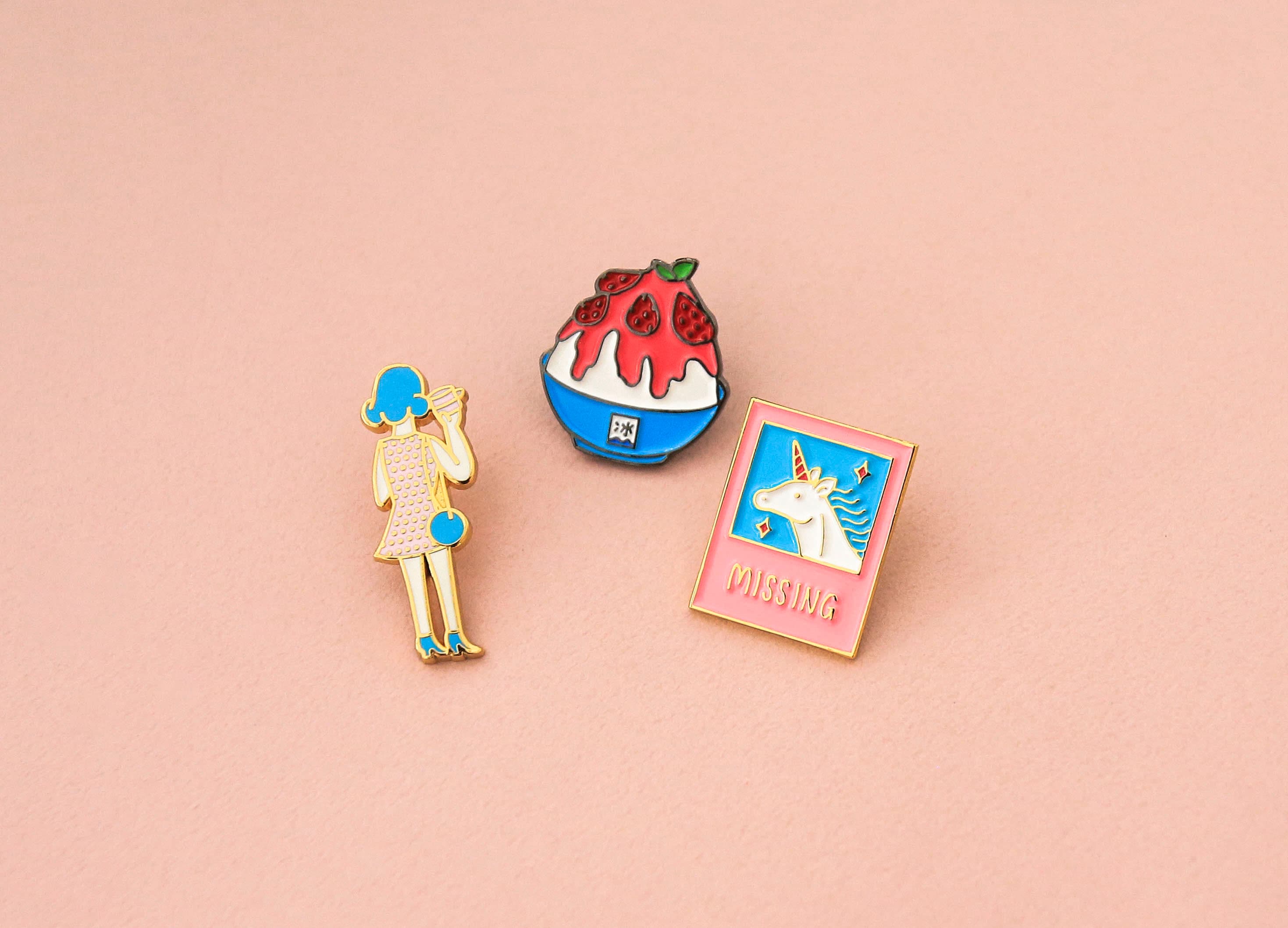 Strawberry Ice Enamel Pin - Etsy