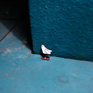 Skateboard Ghost (blue) Pin - Etsy
