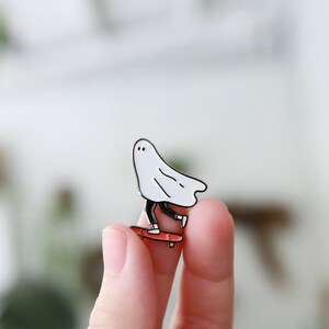 Skateboard Ghost (blue) Pin - Etsy