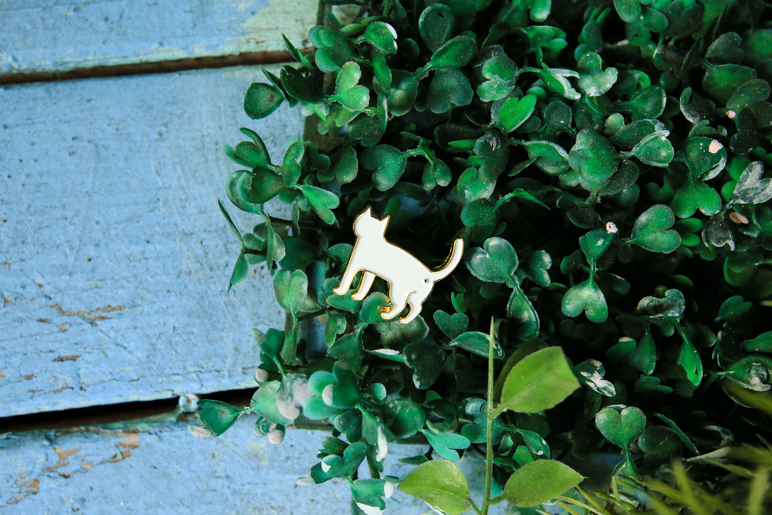 Little White Cat Enamel Pin - Etsy