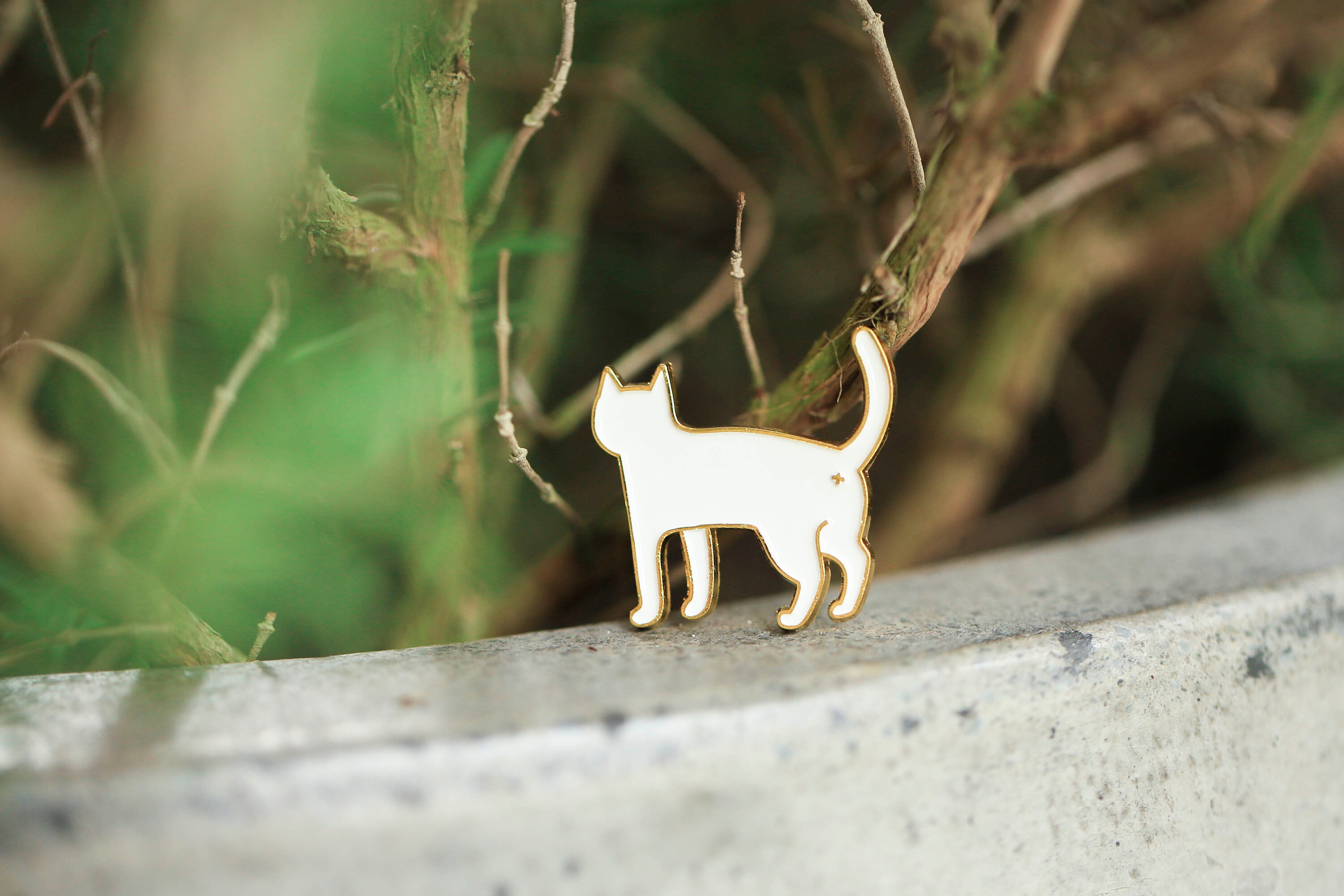 Little White Cat Enamel Pin - Etsy