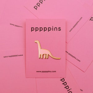 Pink Dino Enamel Pin - Etsy