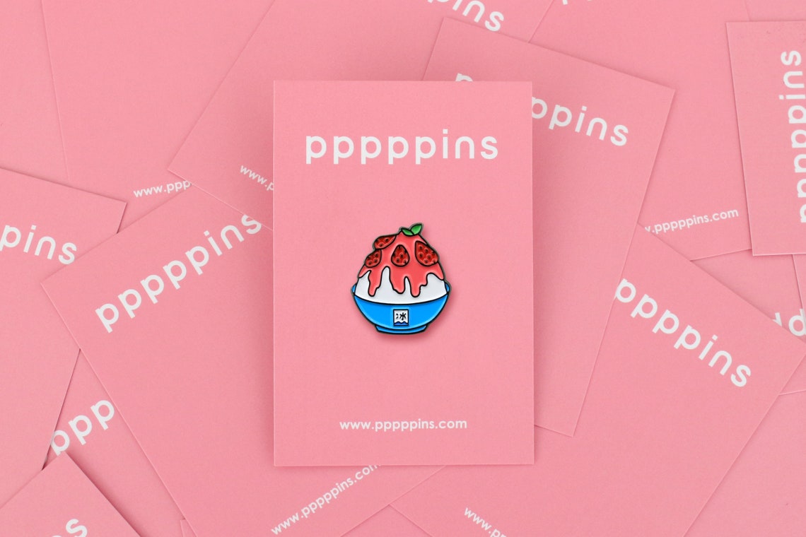 Strawberry Ice Enamel Pin - Etsy