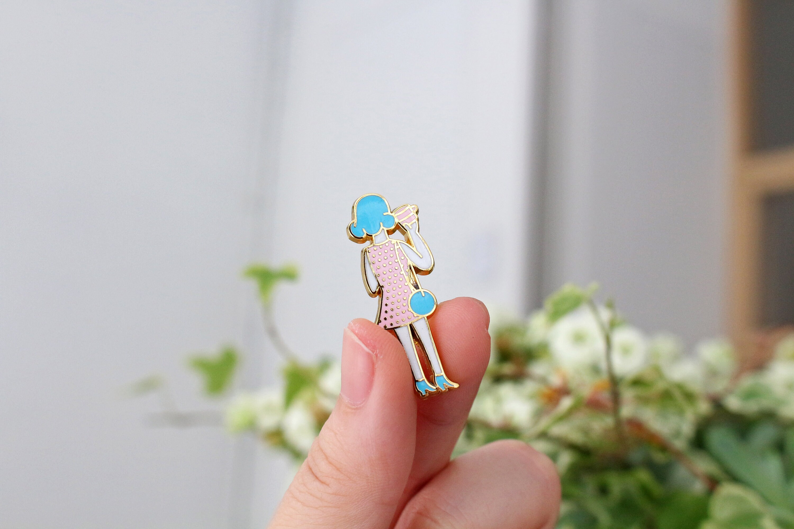 Olivia Girl Enamel Pin | Etsy