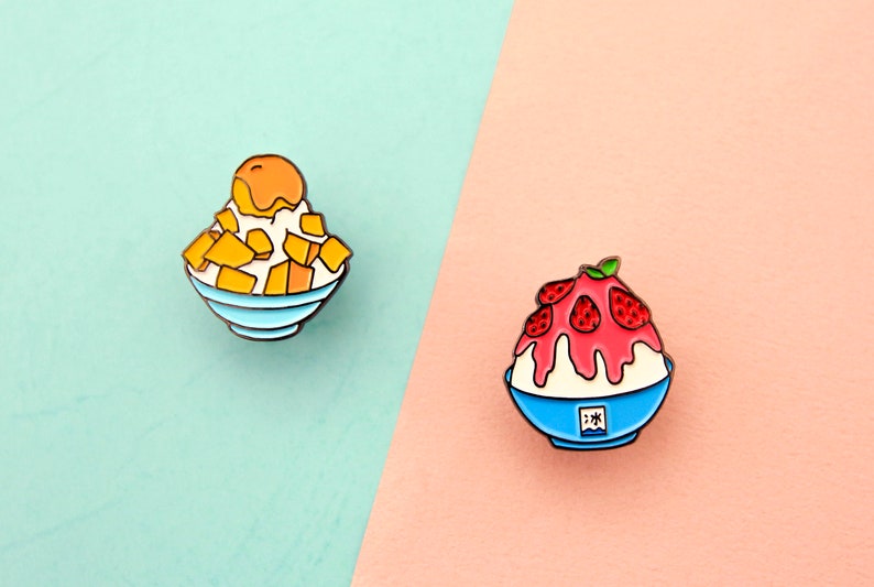 Strawberry Ice Enamel Pin - Etsy