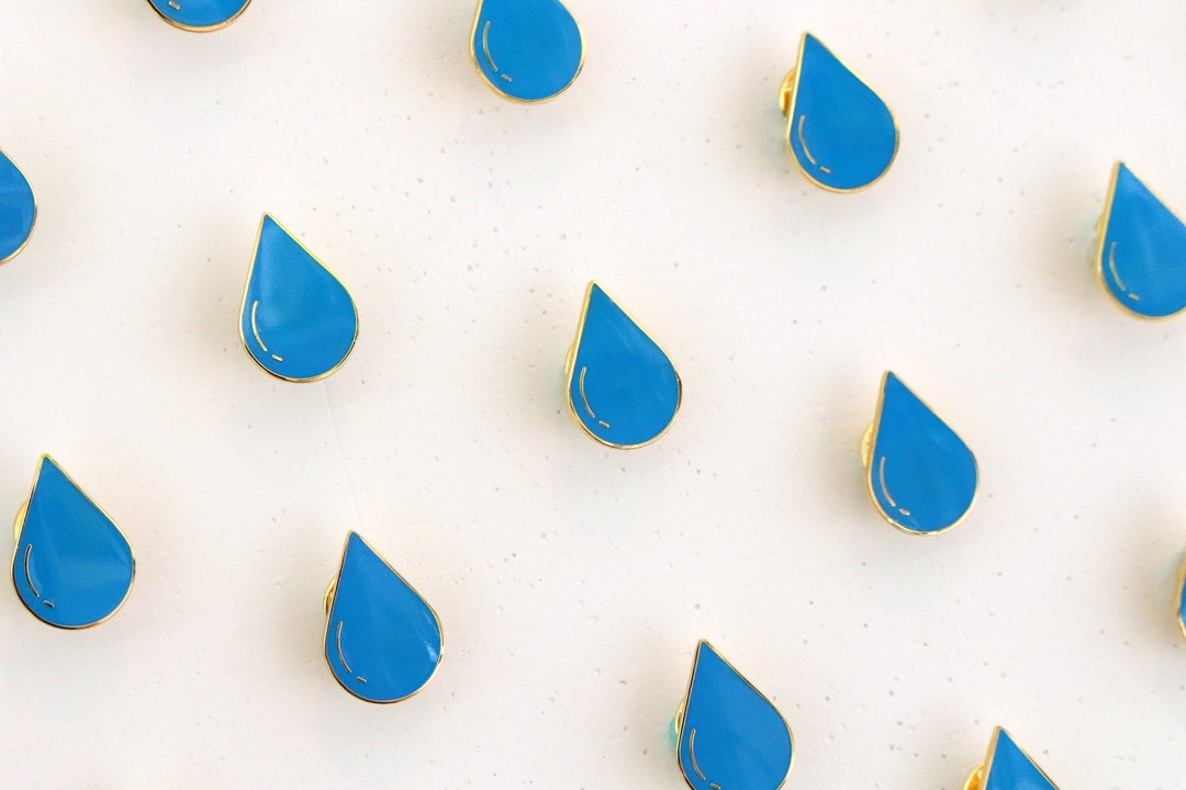 Water Drop Enamel Pin - Etsy