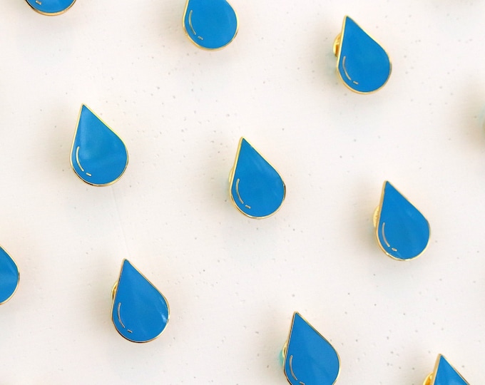 Water Drop Enamel Pin - Etsy