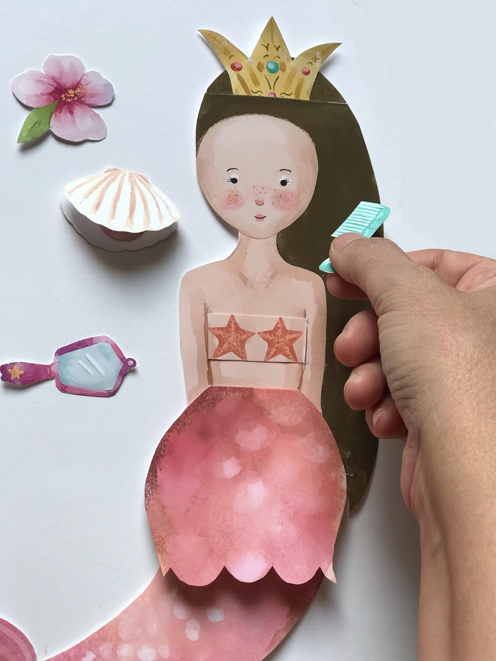 Mermaid Paper Craft, Printable Kids DIY Activities, Handmade Doll Toy ...