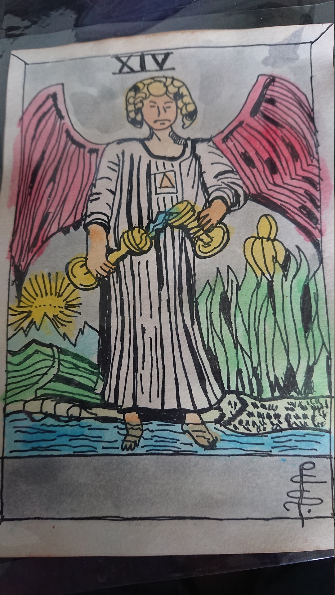 TEMPERANCE, Original Tarot Card Art Painting, Signed Artist ...