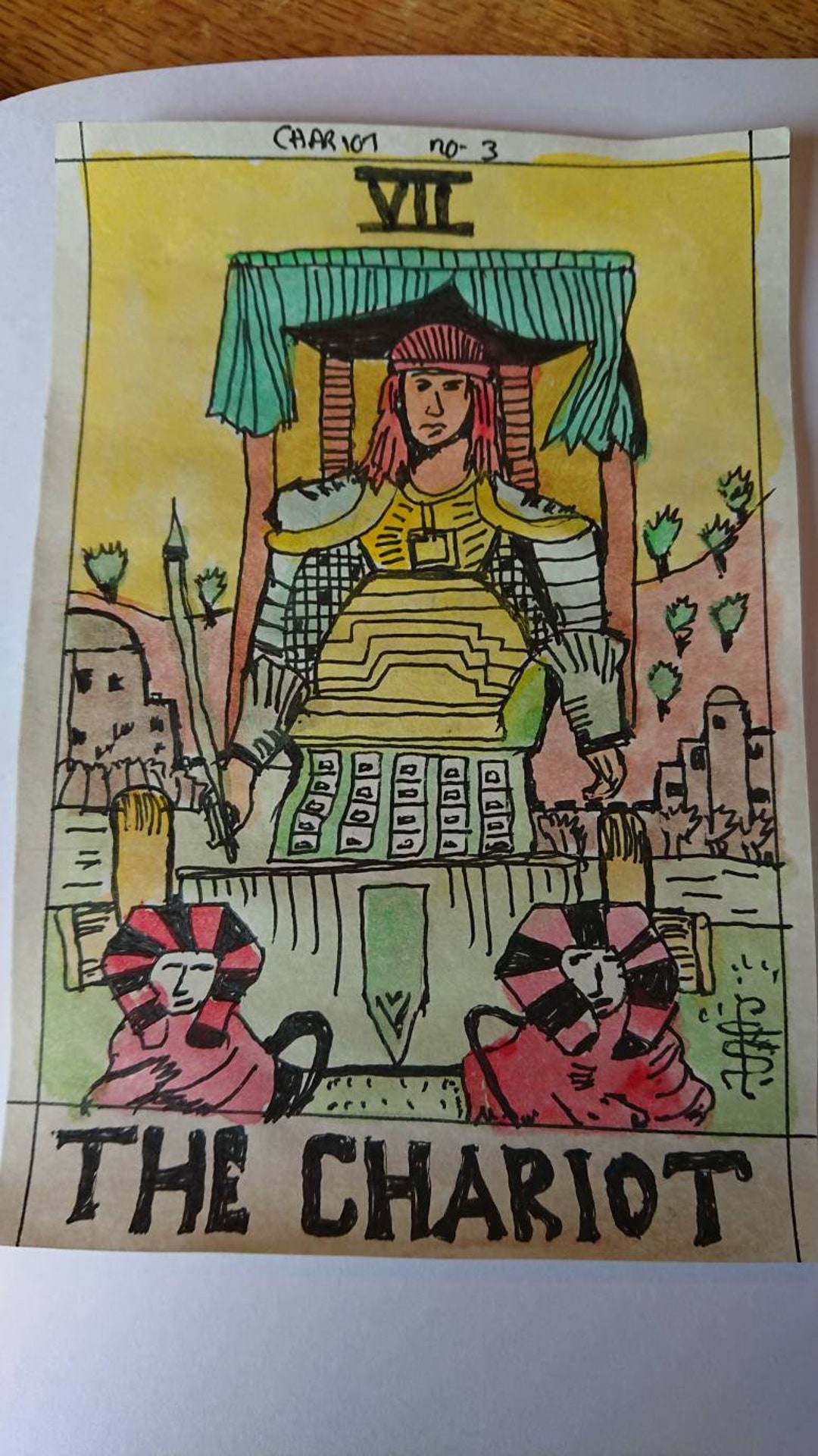 THE CHARIOT Original Tarot Card Art Painting, Signed Artist ...