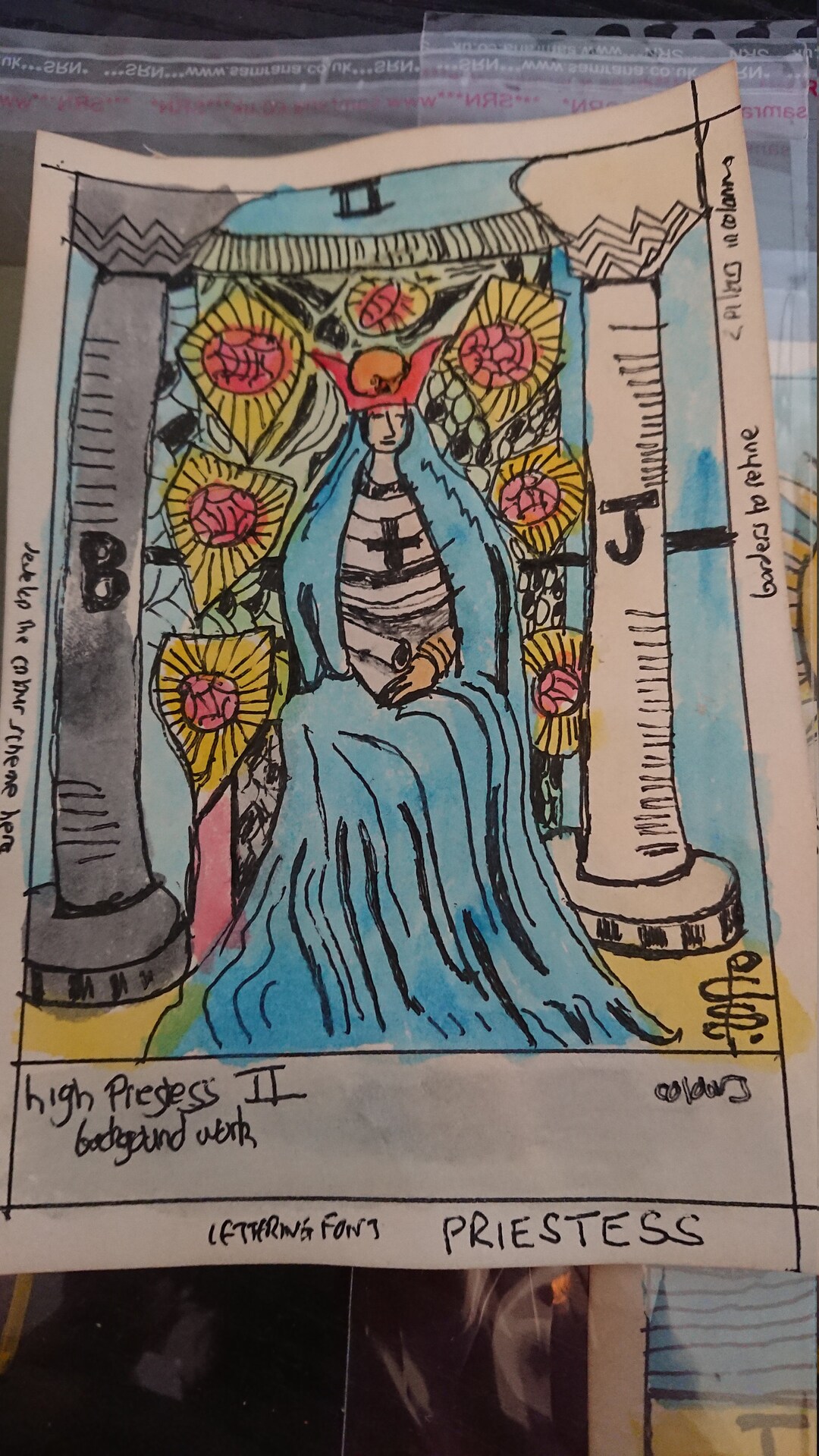 THE HIGH PRIESTESS Original Tarot Card Art Painting, Signed Artist ...