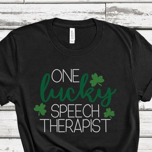 St. Patricks Day SLP Shirt One Lucky Speech Therapist SLPA - Etsy