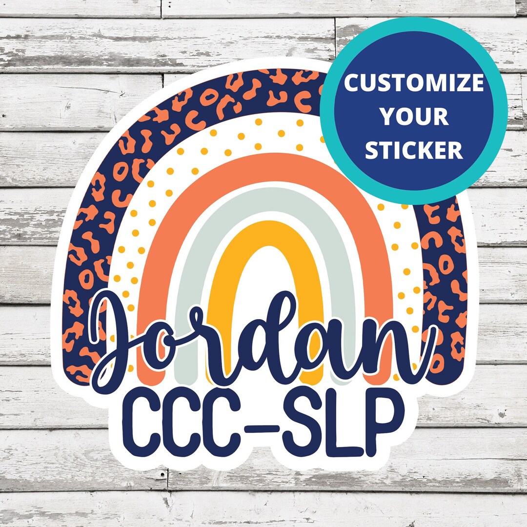 Personalized CCC SLP Sticker: Leopard Rainbow Speech Therapist Decal - Etsy