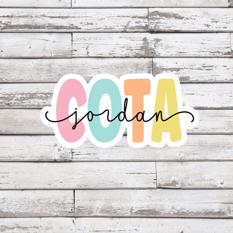 Personalized COTA Sticker: Custom Occupational Therapy Gift - Etsy