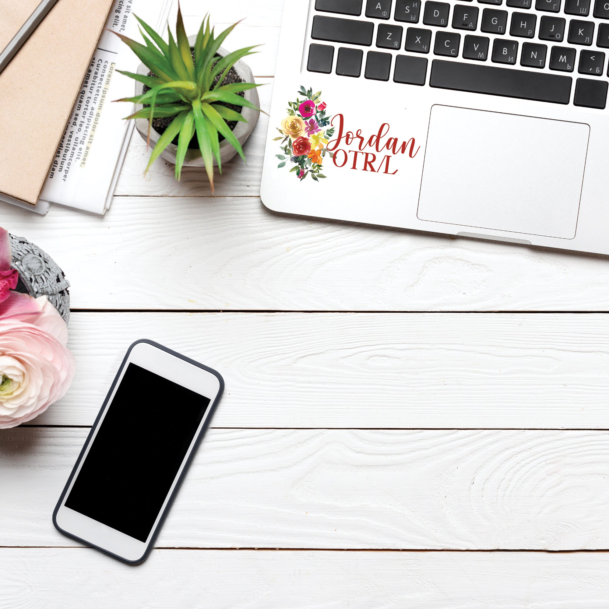 Personalized OT Sticker Floral OTR/L Occupational | Etsy