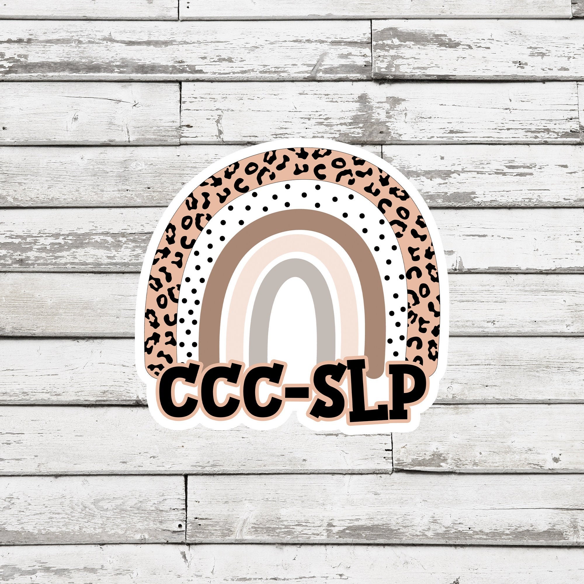 CCC SLP Speech Therapy Laptop Sticker Leopard Rainbow for | Etsy