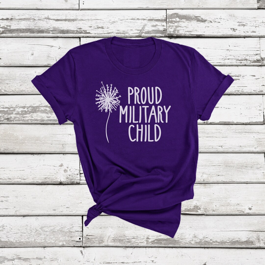 Purple Proud Military Child Dandelion Shirt, Purple up for Military ...
