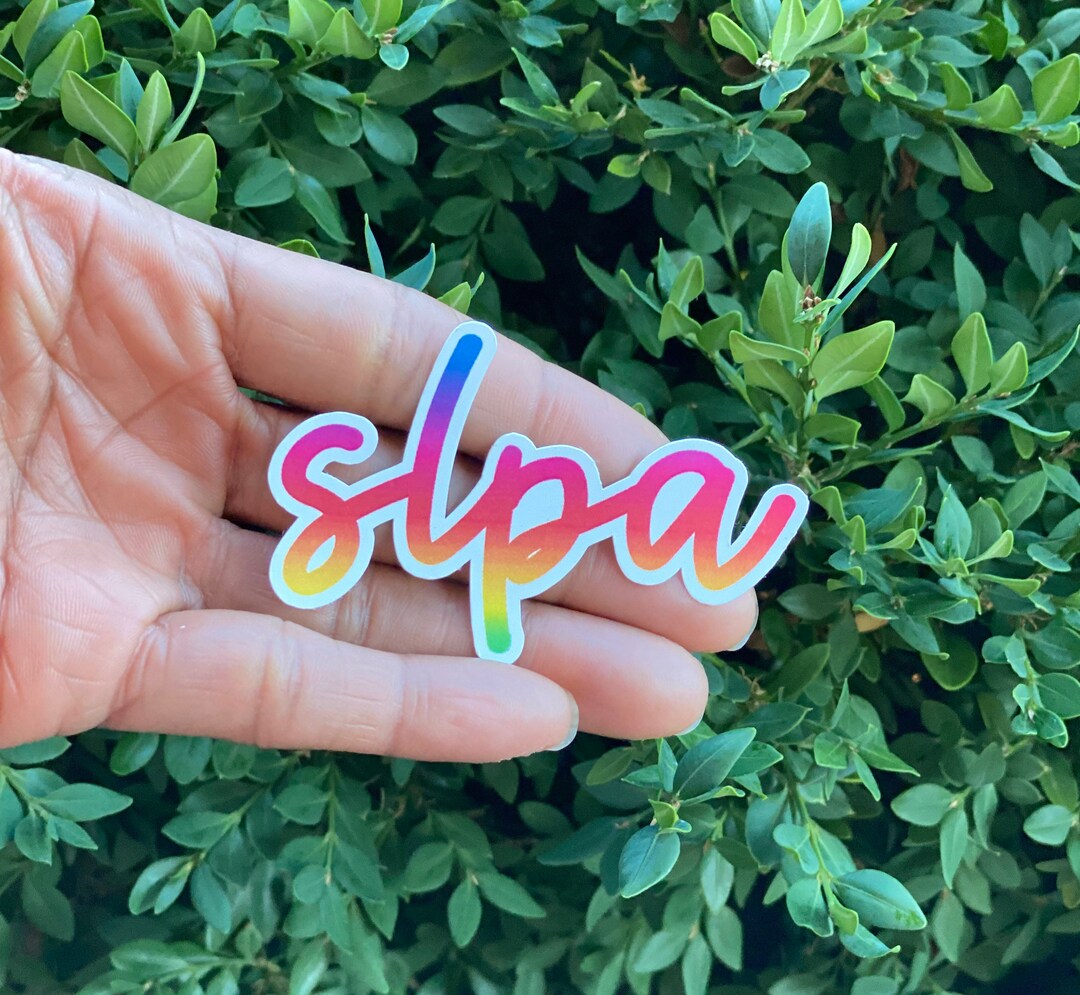 Speech Therapy Laptop Sticker, Rainbow Watercolor Gradient Painting ...