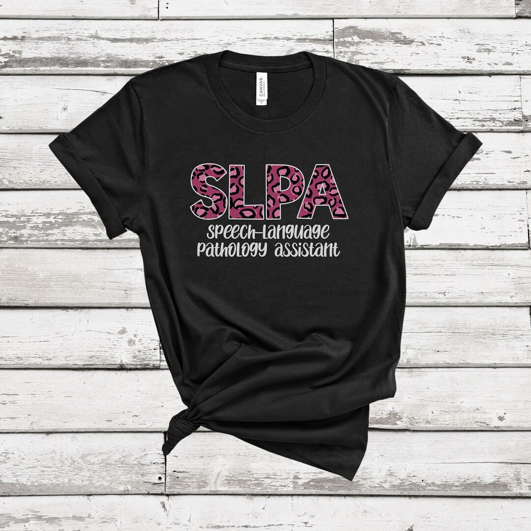 Speech Therapy Shirt SLPA Leopard Print Font Shirt School - Etsy