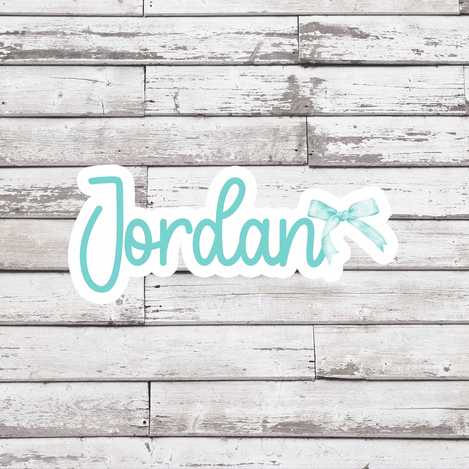 Personalized Coquette Bow Sticker, Girly Custom Name Sticker, Coquette ...