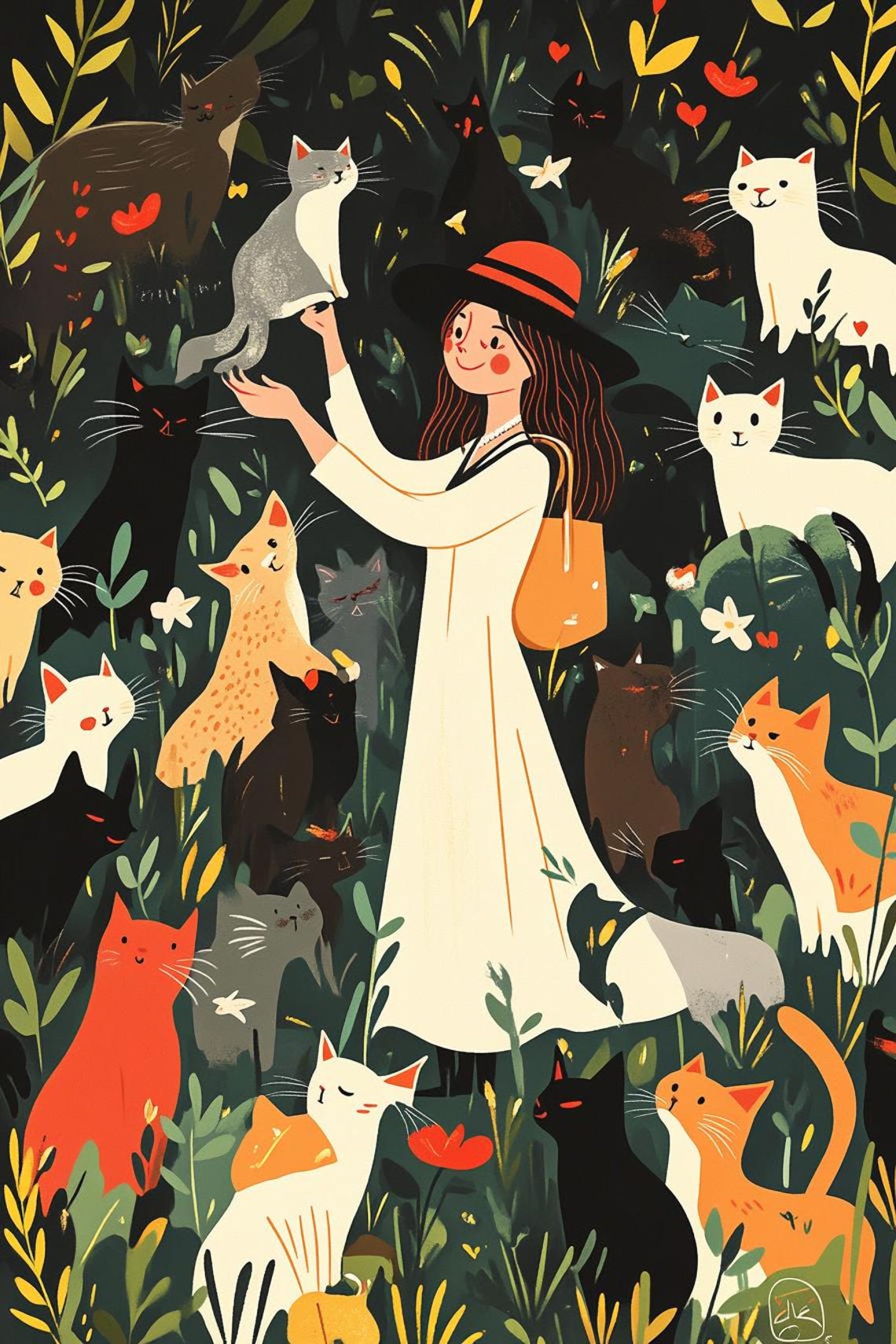 5 X 7 Happy Cat Lady. Adorable Cat Images to Use With Creating Greeting ...