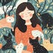 5 X 7 Happy Cat Lady. Adorable Cat Images to Use With Creating Greeting ...