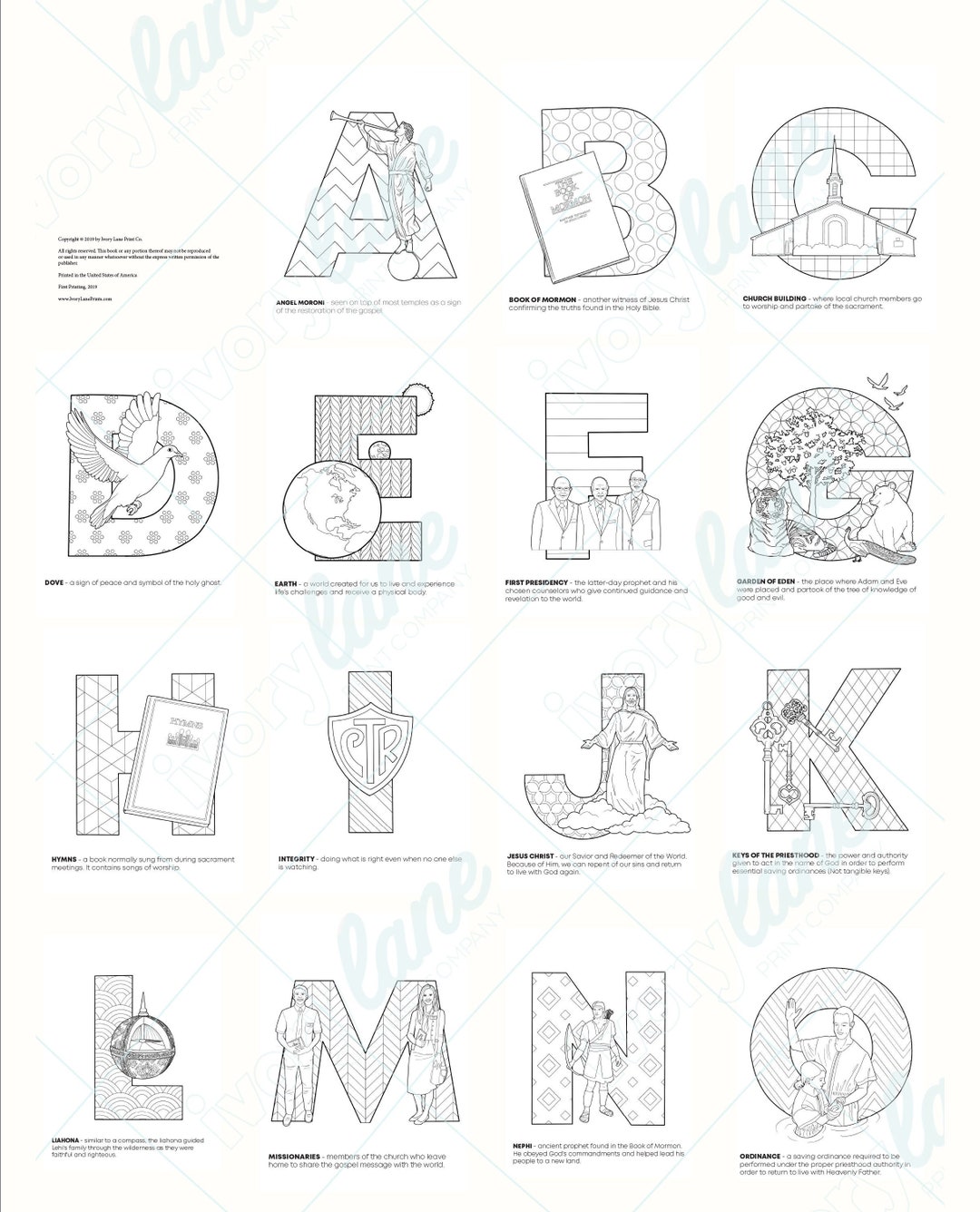 Dibujos para colorear del alfabeto SUD / PDF imprimible - Etsy España