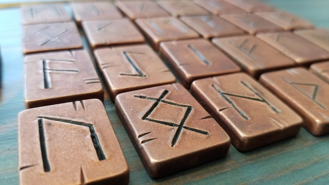Celtic runes set from copper | Etsy
