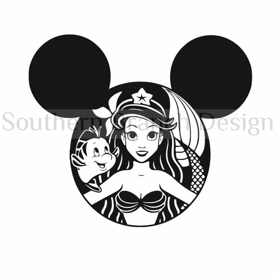 Ariel Ears SVG, Little Mermaid, Ariel, Mickey Mouse Ears, Minnie Mouse ...