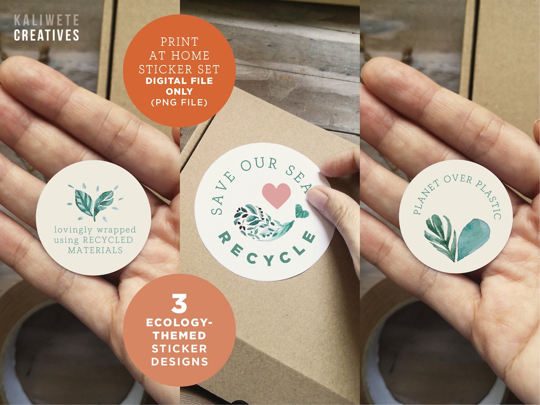 Recycle Printable Sticker Labels | Small Business Stickers | Eco ...