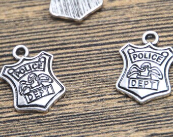 Police badge charm | Etsy