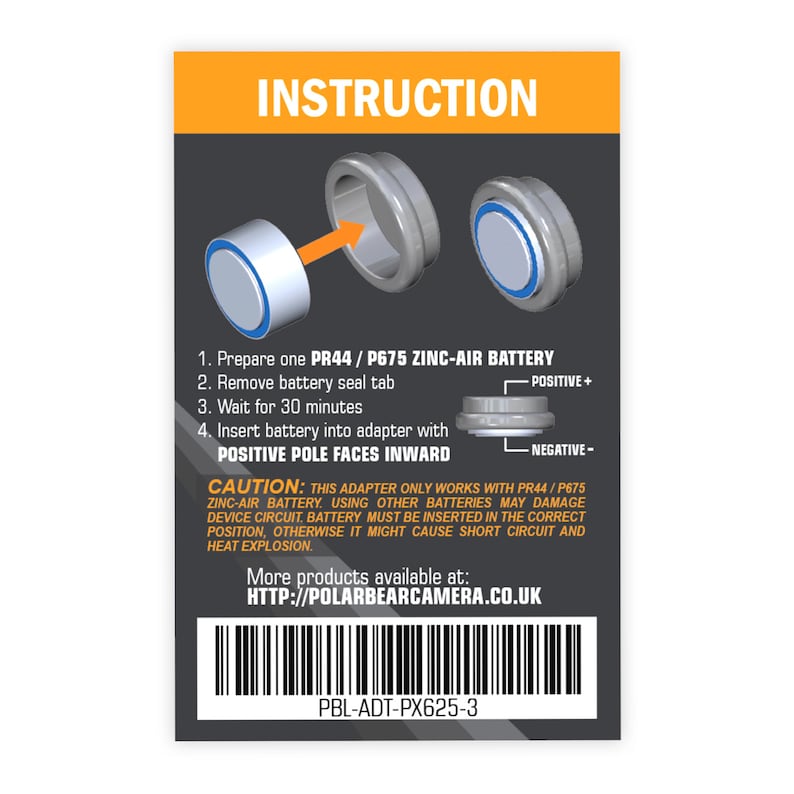 1.35V MR-9 PX625 Battery Adapter PRO Battery for Film Camera made in UK ...