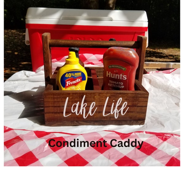 Wood Condiment Caddy - Etsy