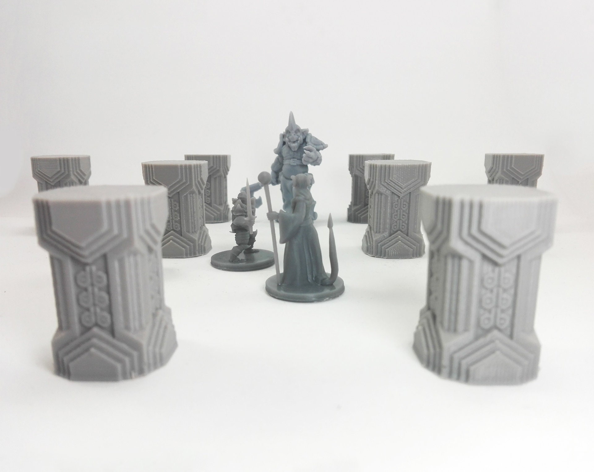 Dwarven Pillars (set of 8): 28mm Dnd Tabletop Terrain - Etsy