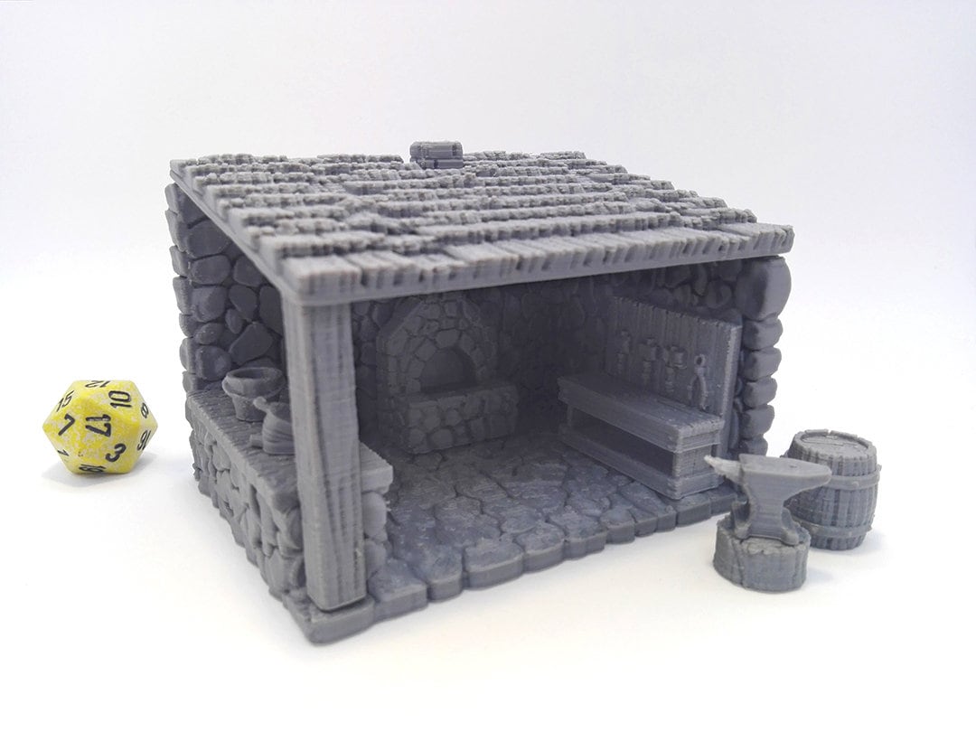 Blacksmith Shop 28mm Dungeons and Dragons Terrain Dnd Terrain Tabletop ...