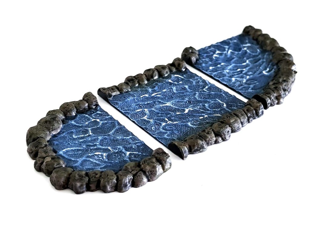 Modular River Set: 28mm Dungeons and Dragons Tabletop Terrain - Etsy