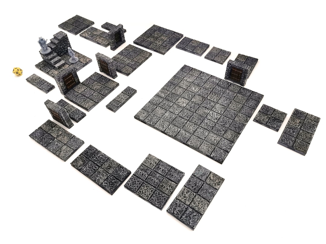 3d Printed Dungeon Tile Set | 28mm Dungeons and Dragons Terrain ...