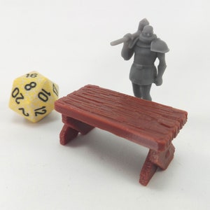 Table and Benches 28mm Dungeons and Dragons Terrain Dnd Terrain ...