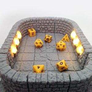Dice Tray With Torch Walls With LED Lights | Tabletop Game Accessories ...