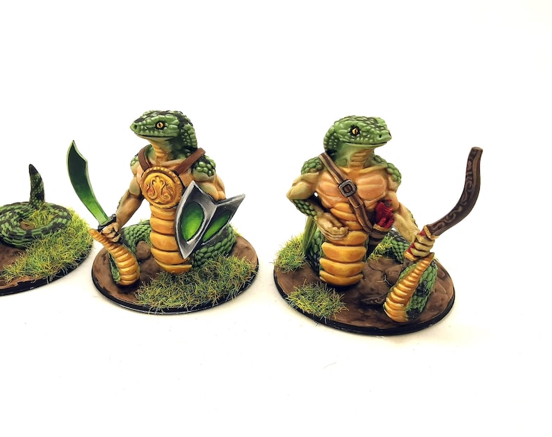 Snake Warriors Set 3x Painted 28mm Dungeons and Dragons | Etsy