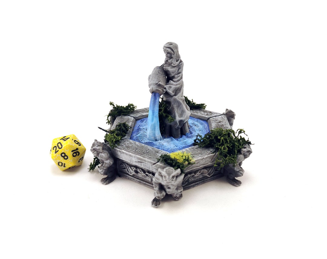 Water Fountain Statue | 28mm Dungeons and Dragons Terrain | Dnd Terrain ...