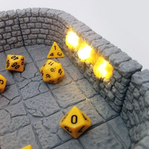 Dice Tray With Torch Walls With LED Lights | Tabletop Game Accessories ...