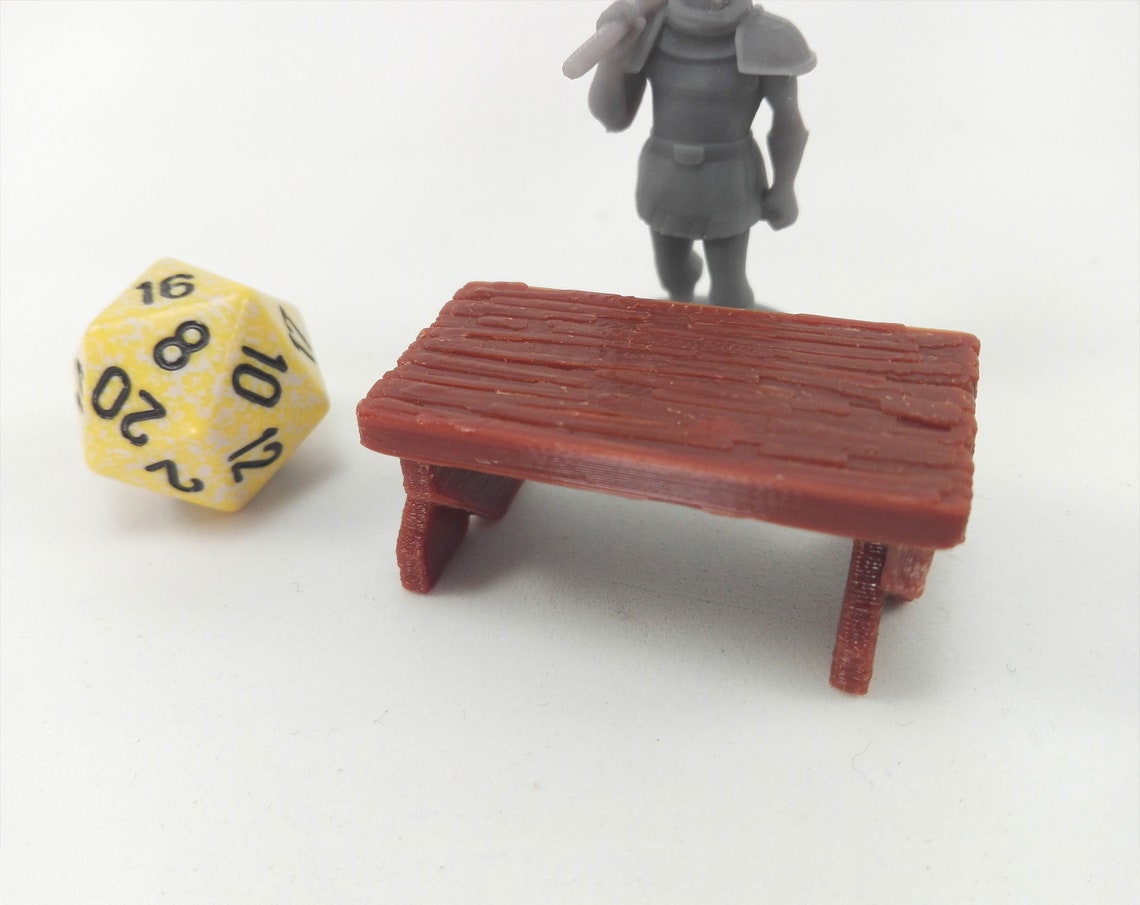Table and Benches 28mm Dungeons and Dragons Terrain Dnd - Etsy
