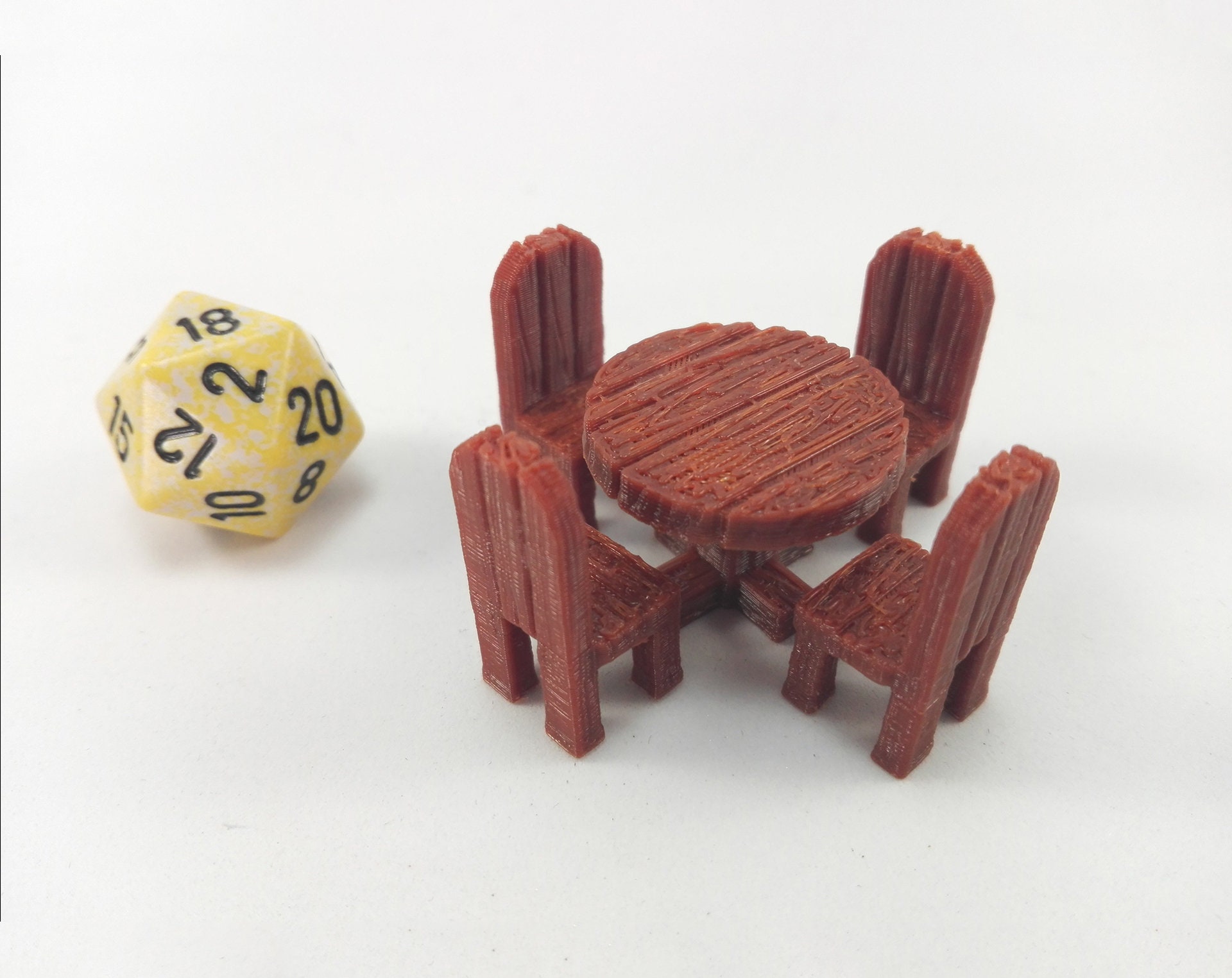 Round Table and Chairs-28mm Dungeons and Dragons Terrain-DND | Etsy