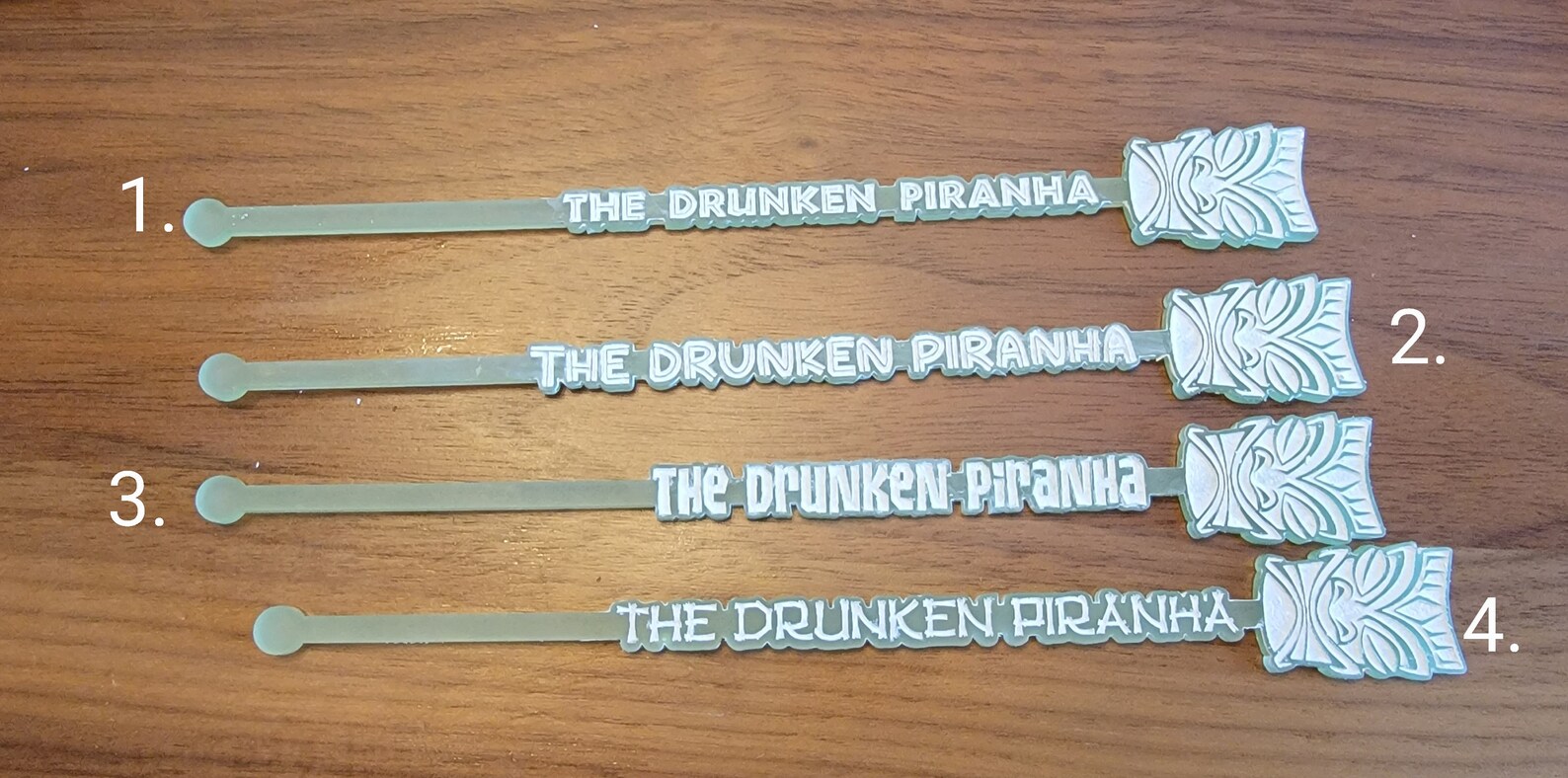 Custom Tiki Swizzle Sticks Frosted Colors - Etsy