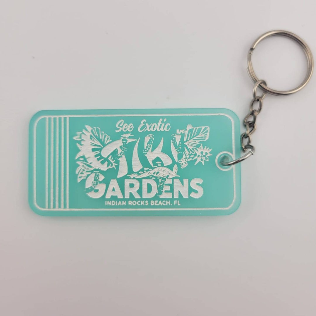 Vintage Tiki Gardens Keychain - Etsy